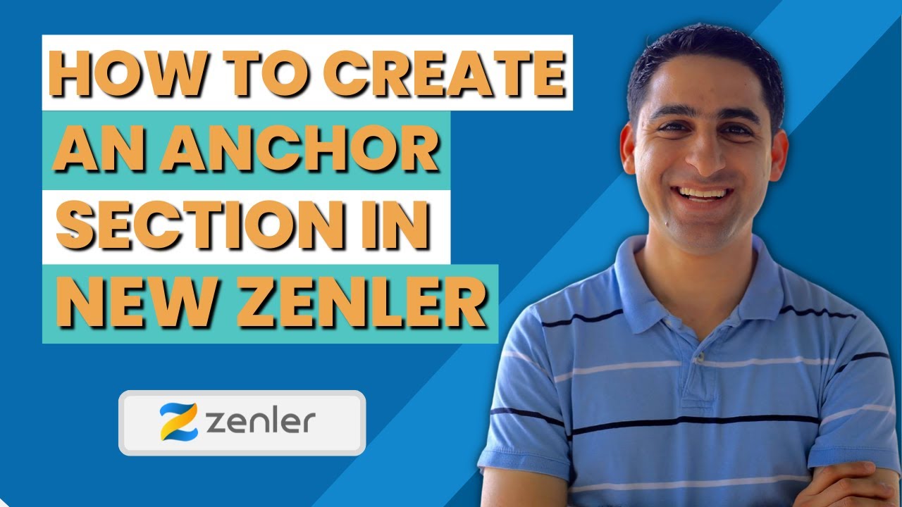 How to create an anchor section in New Zenler - YouTube