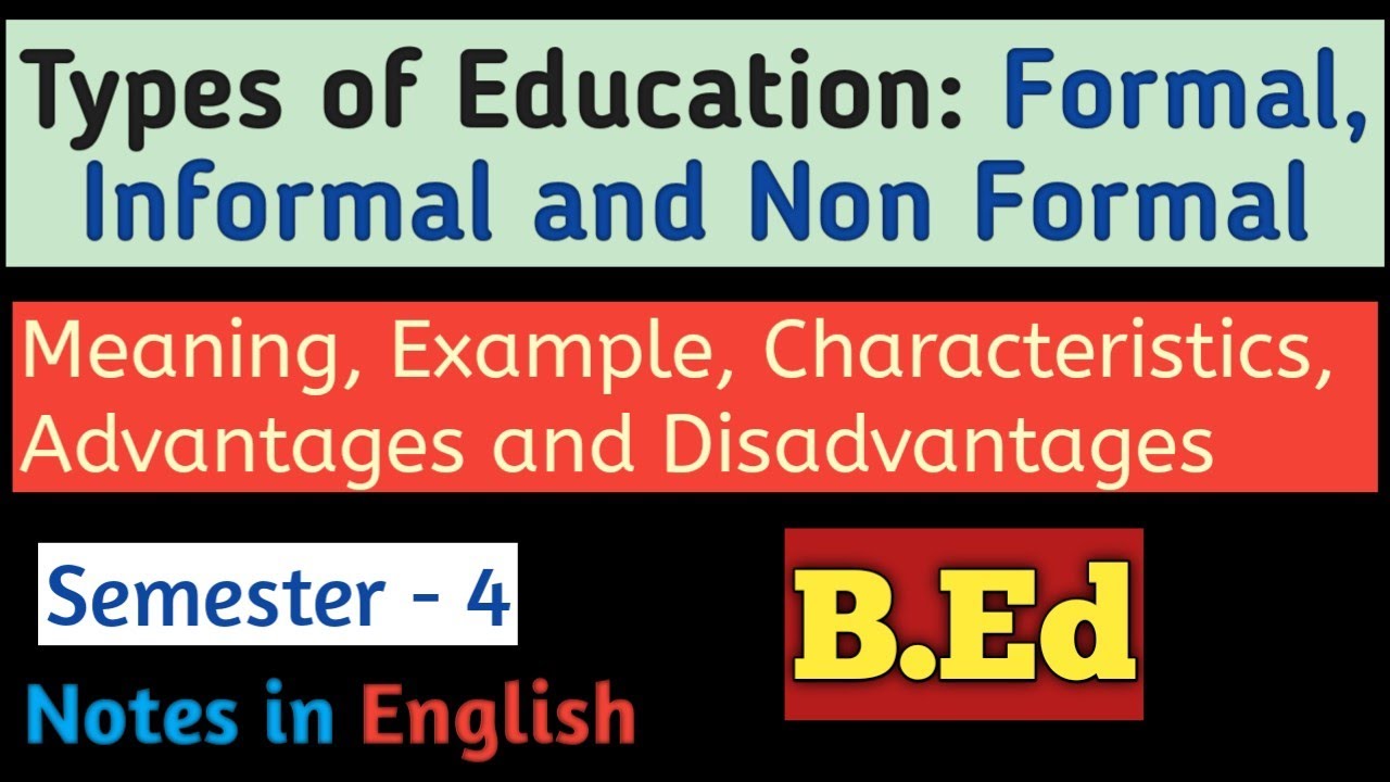 Types Of Education Formal Informal And Non Formal Meaning Of