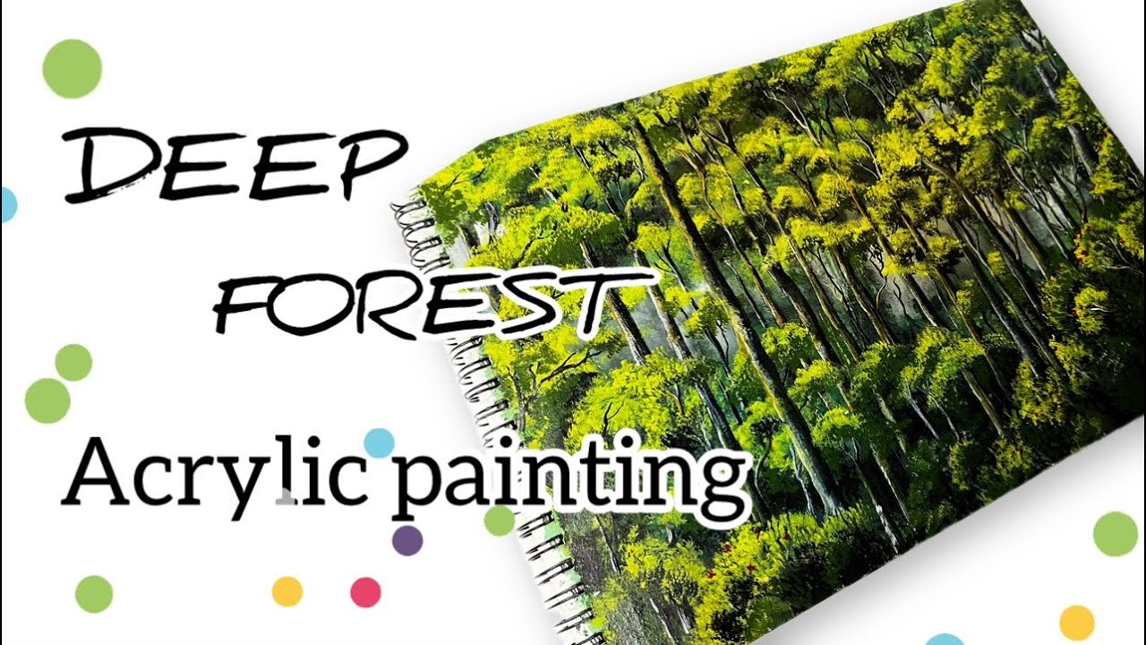 Easy Deep Forest Painting Using Acrylic Colours. #landscapepainting ...