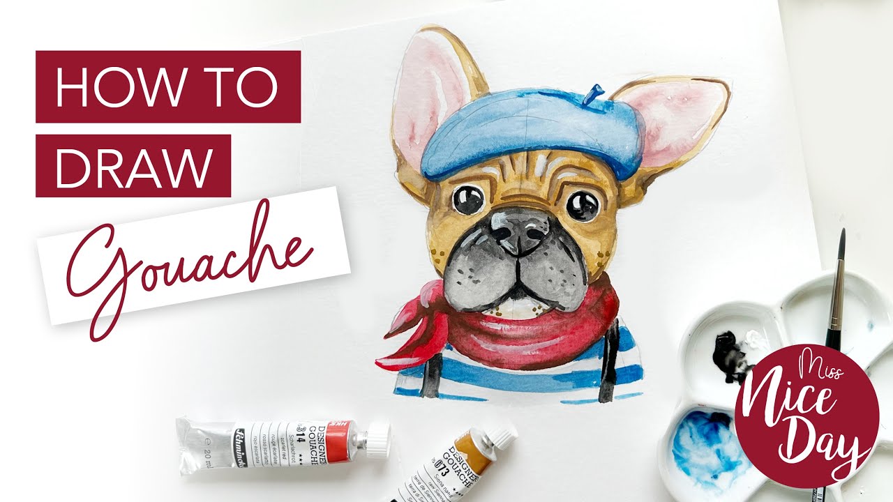How to draw - sweet Frenchy in Gouache - YouTube