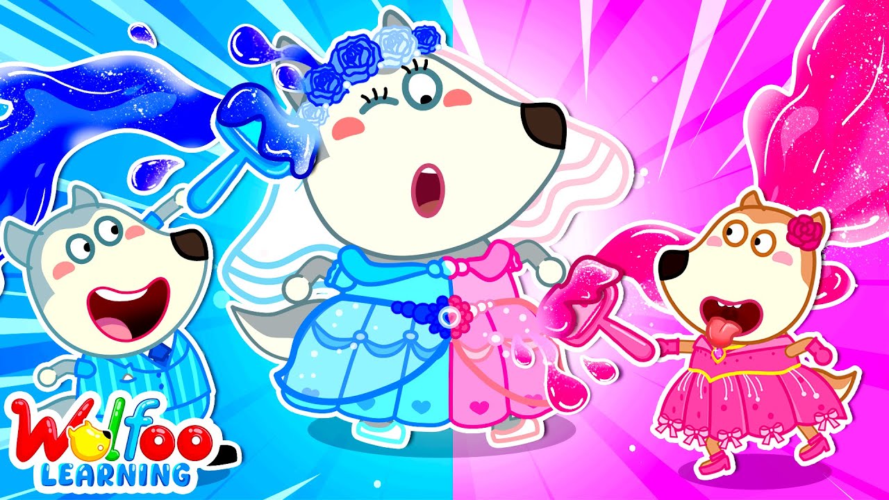 Blue vs Pink Challenge! 💙💖 Wolfoo & Lucy Fight Over Mommy’s Dress 👗 ...