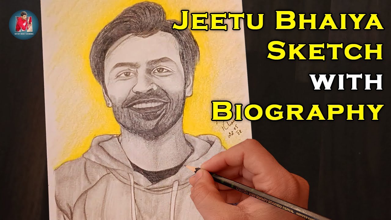 How to draw Jeetu Bhaiya Sketch | Jitendra Kumar & Biography - YouTube