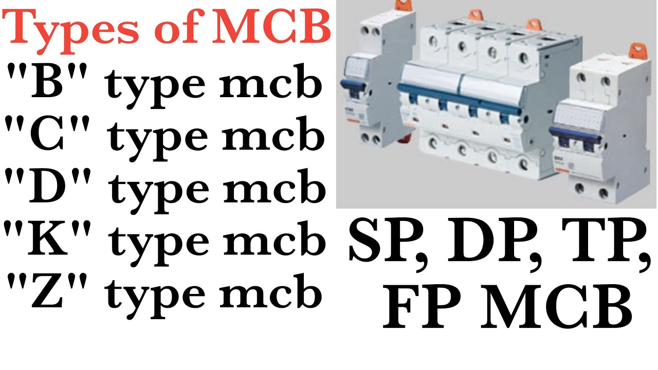 What is MCB, Types of MCB, B,C,D,K,Z; SP,DP,TP,FP - YouTube