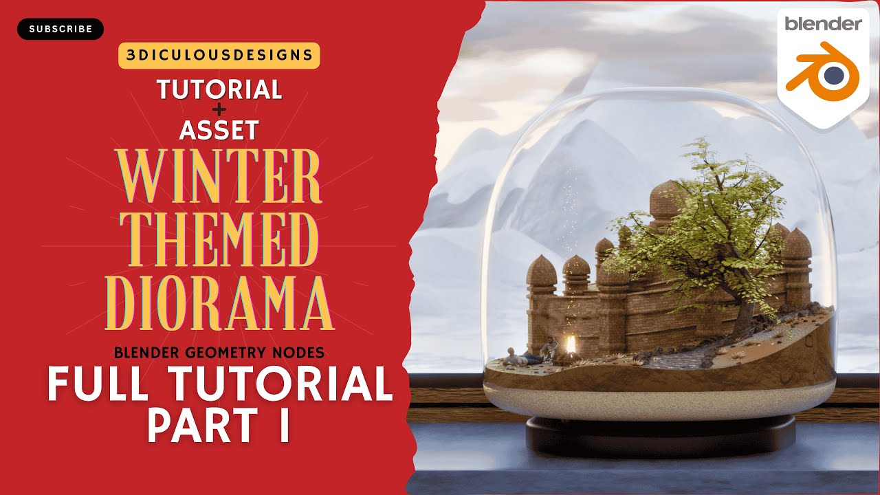 Blender Tutorial - Winter Themed Diorama | A Geometry Nodes Series ...