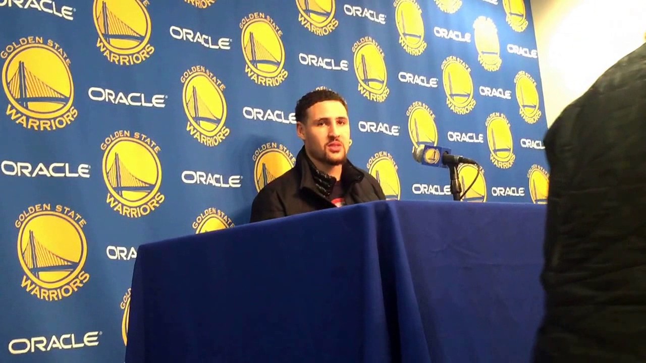 Klay Thompson postgame interview, Golden State Warriors (23-4) vs New ...