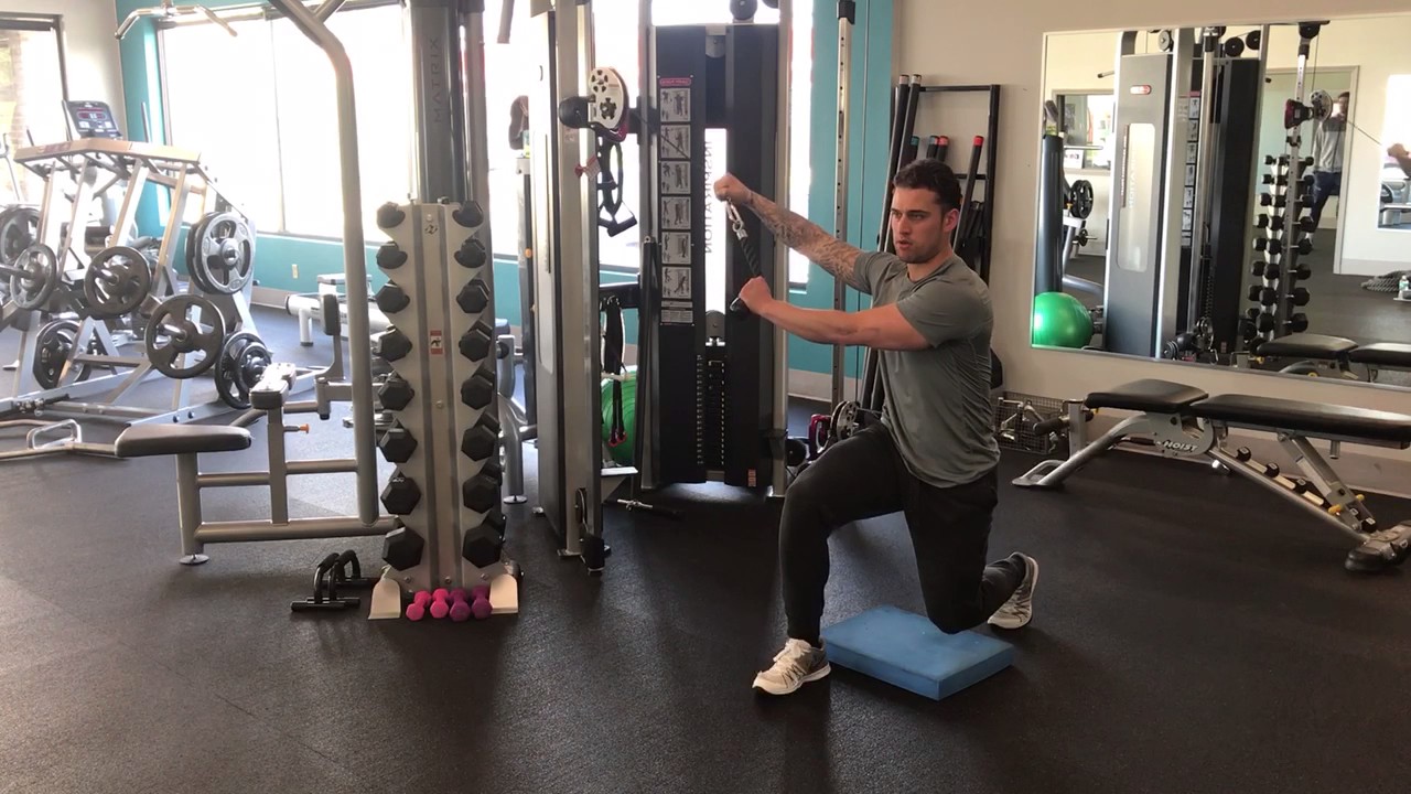 Exercise Demo: Half-Kneeling Chop w/ Knee Elevated Eccentrics - YouTube