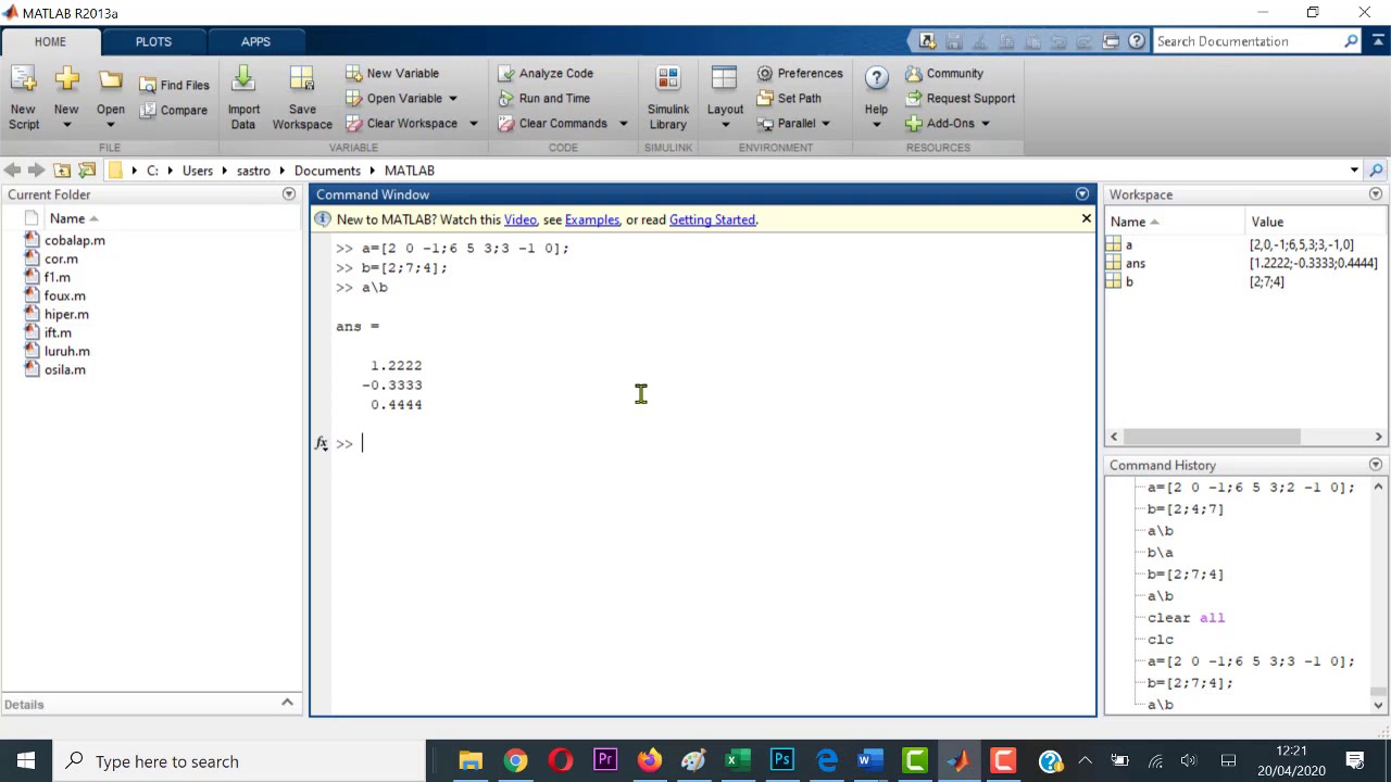 [MF] MENYELESAIKAN SISTEM PERSAMAAN LINIER MENGGUNAKAN MATLAB - YouTube