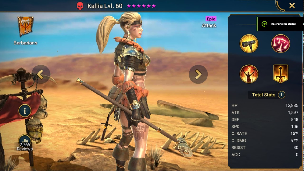 Raid Shadow Legends Hero Showcase Kallia lv 60 - YouTube