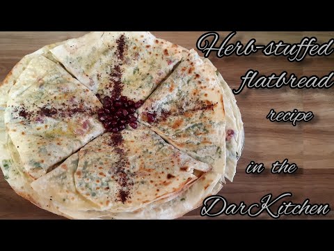 Göy qutabı (Kete) Gözleme tarifi | Herb-stuffed Flatbread recipe | Kутаб рецепт | The Dark Kitchen |
