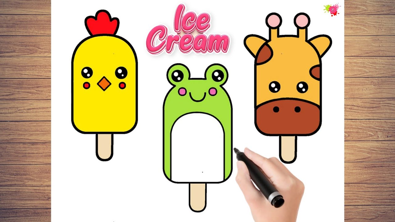 How to draw Cute Ice Creams for Kids Step by Step - YouTube