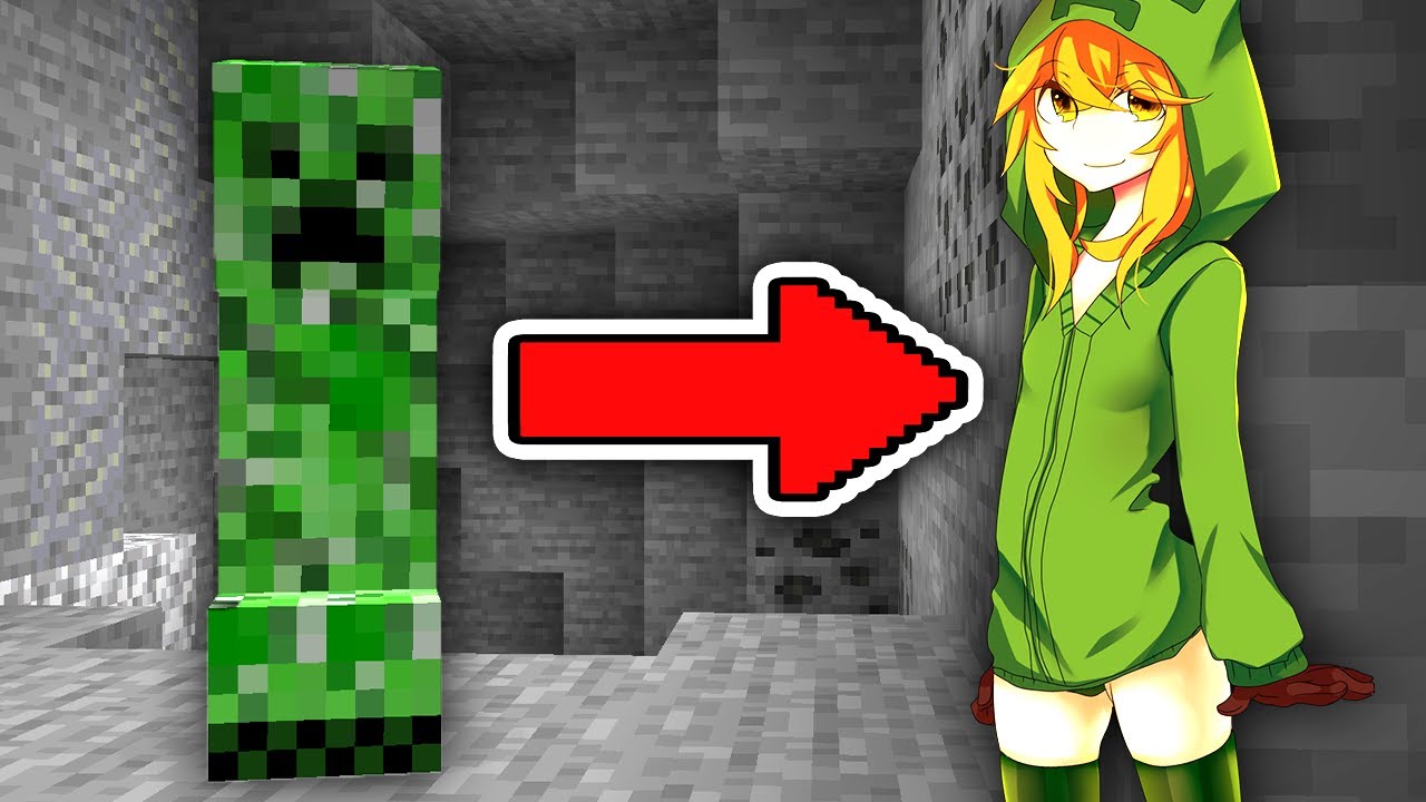 Minecraft but every mob is an anime girl - YouTube