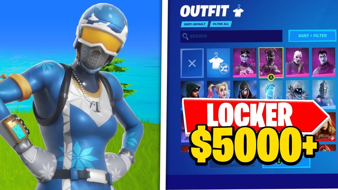 My $5000+ Fortnite LOCKER TOUR! (Rare Skins) - YouTube