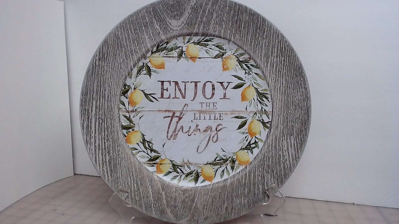 Dollar Tree DIY Lemon Charger Plate - YouTube