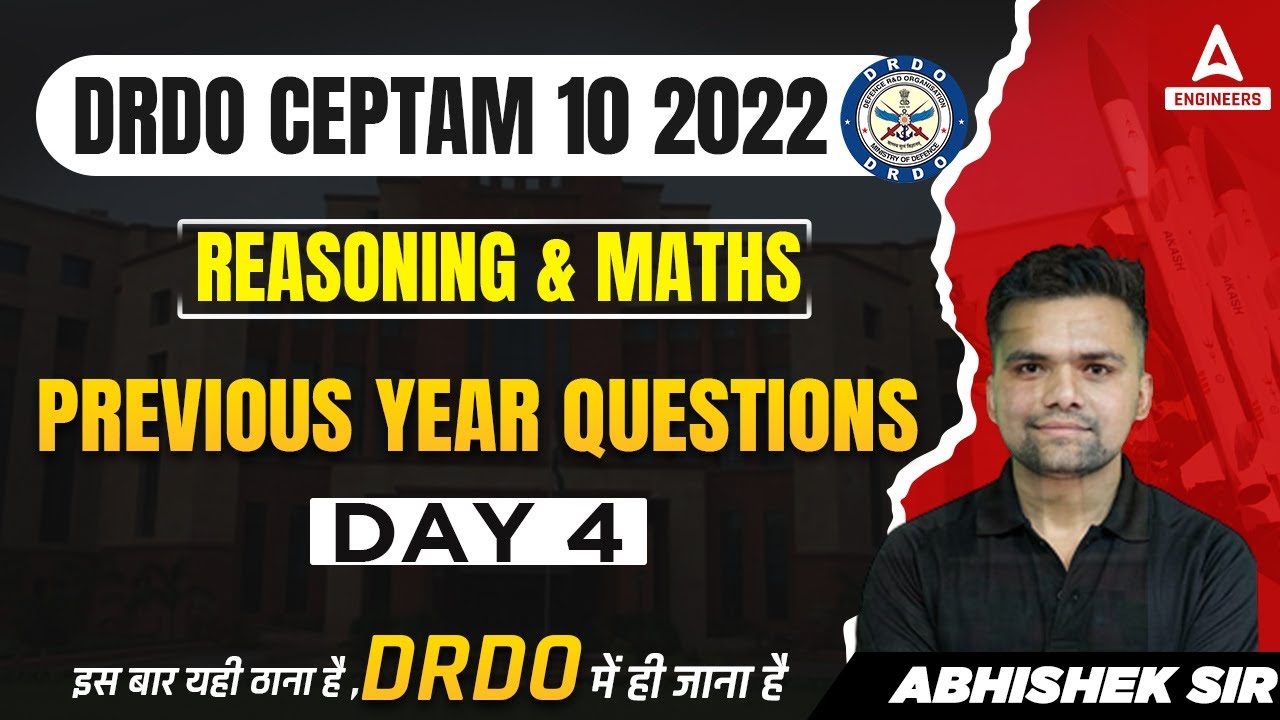 DRDO CEPTAM 10 Previous Year Question Paper #4 | DRDO Maths & Reasoning ...