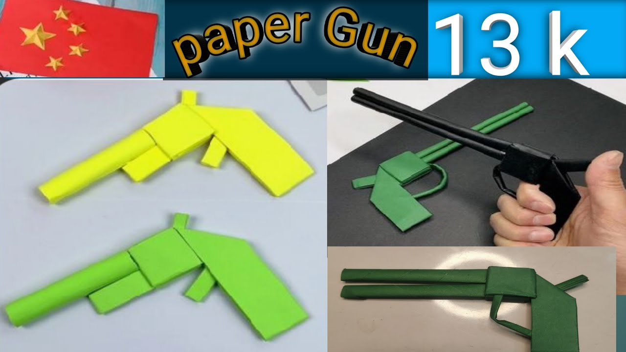 how to make paper gun without glue/origami craft/how to make paper toy ...