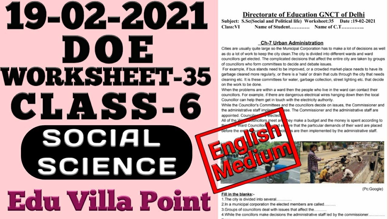 Class 6 Social Science Worksheet 35 (19/02/2021) English Medium |Class ...