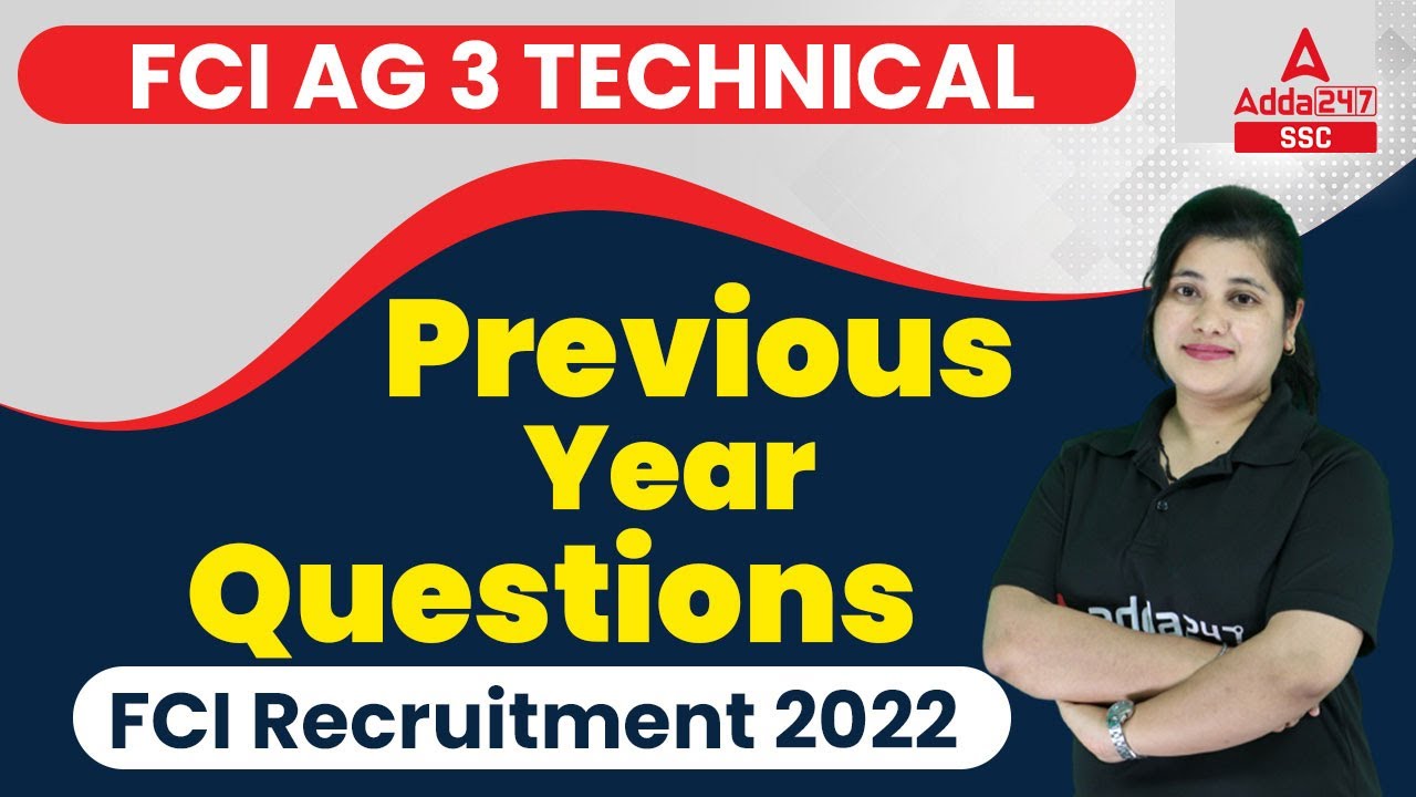 FCI AG 3 Technical Previous Year Questions | FCI Recruitment 2022 - YouTube