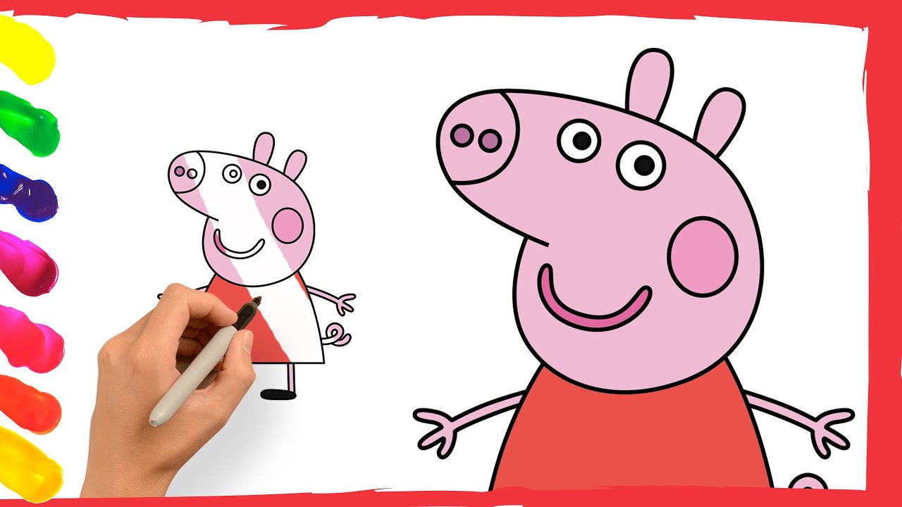 How To Draw Peppa Pig | Drawing Tutorial Easy For Kids | 어린이 그림 - YouTube