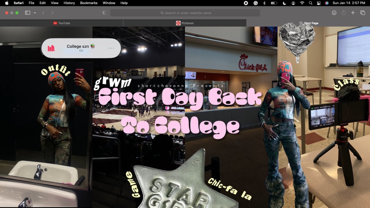 GRWM+ FIRST DAY BACK TO COLLEGE | Classes, Outfit, BasketBall Game ...