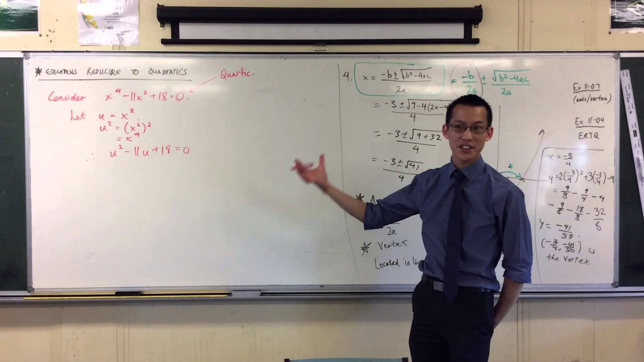 Equations Reducible to Quadratics (1 of 2: Introductory Example) - YouTube
