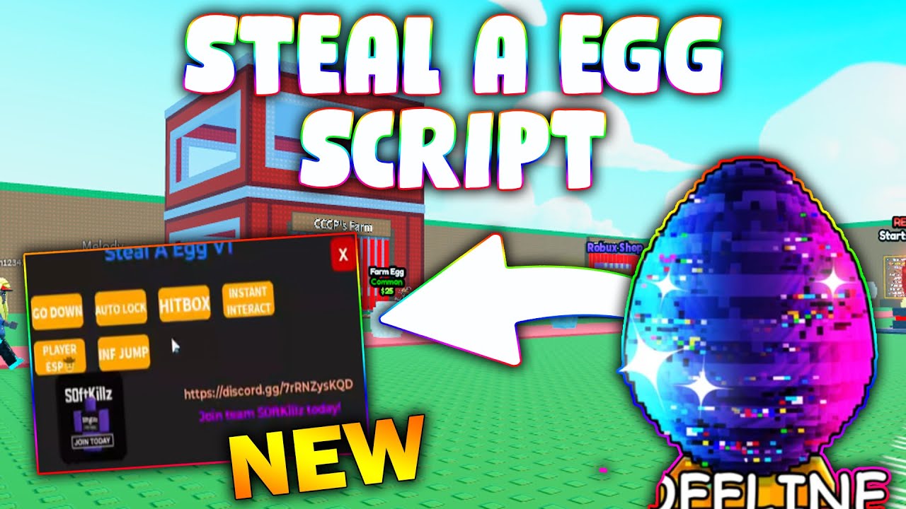 *NEW* Steal a Egg Script (PASTEBIN 2025) ( GO DOWN , AUTO LOCK , HITBOX ...