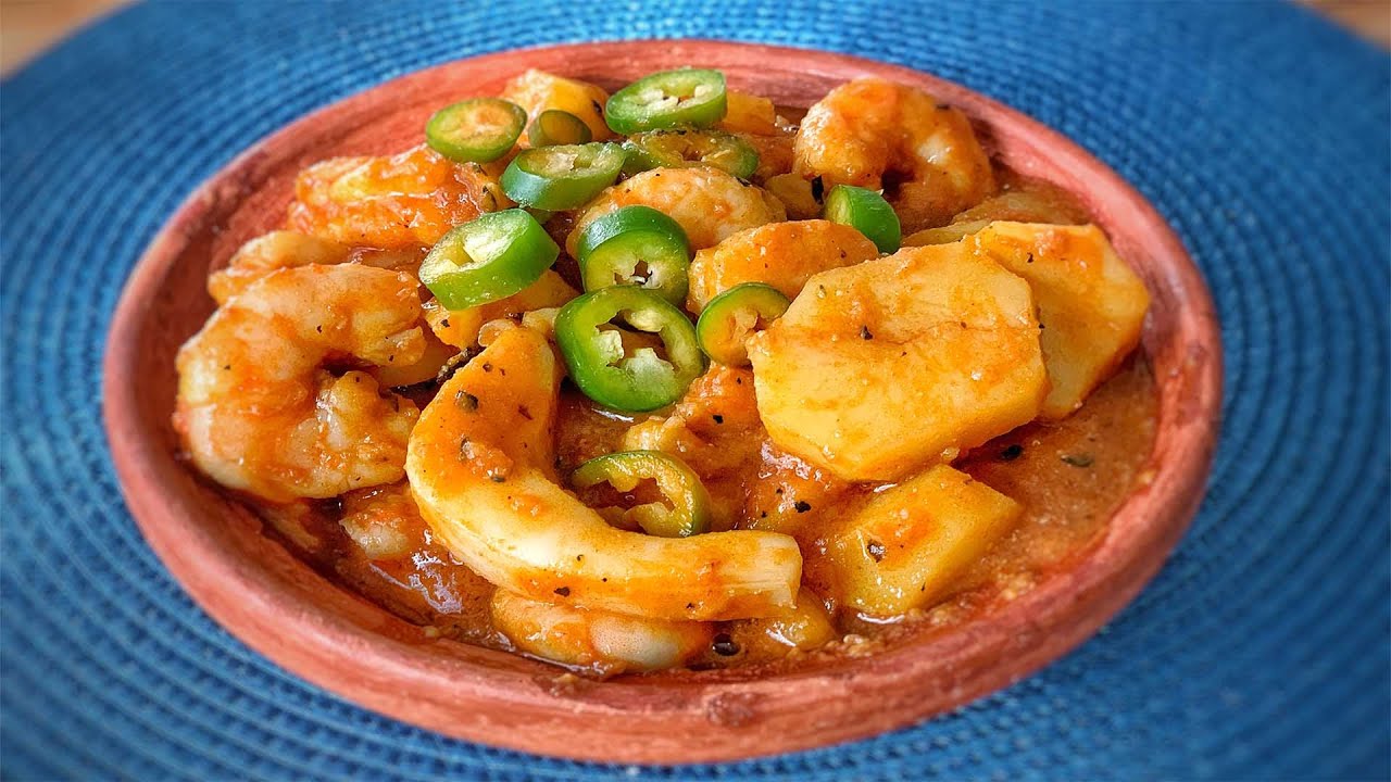 Poêlée de pommes de terre crevettes calamars - YouTube