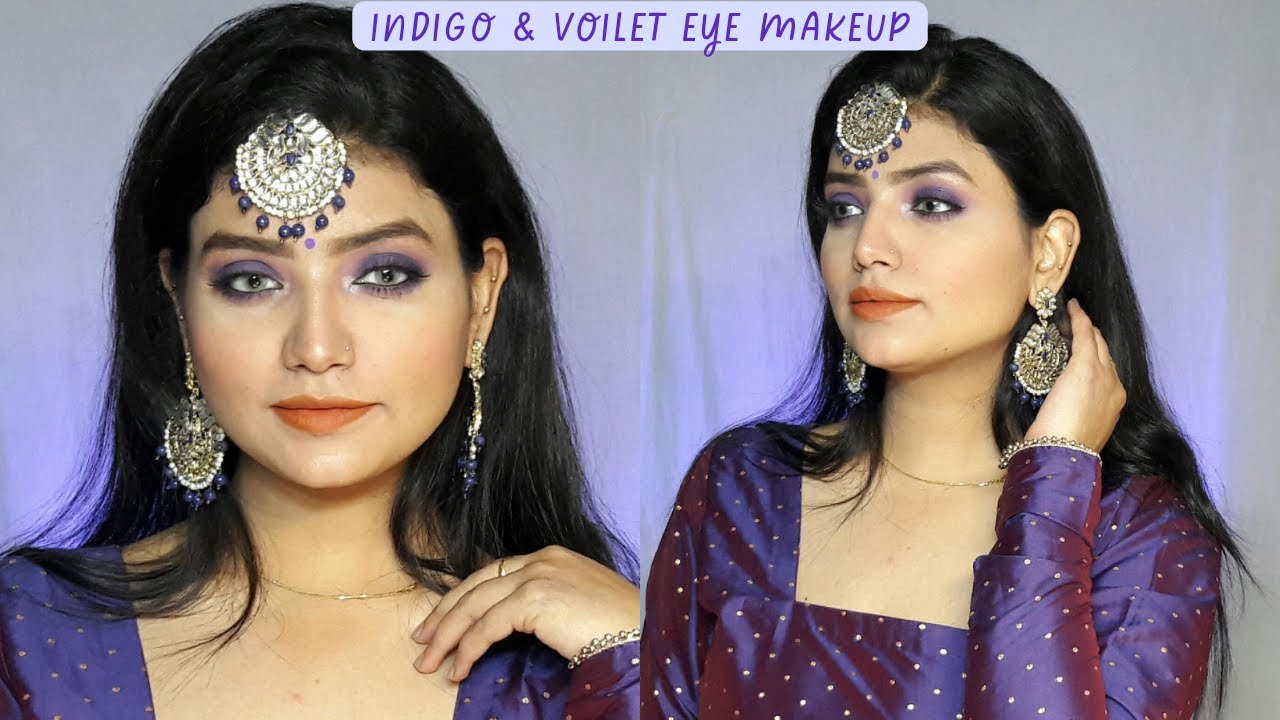 Indigo Voilet Eye Makeup Look|| Ethnic/Western Outfit Eye Makeup - YouTube
