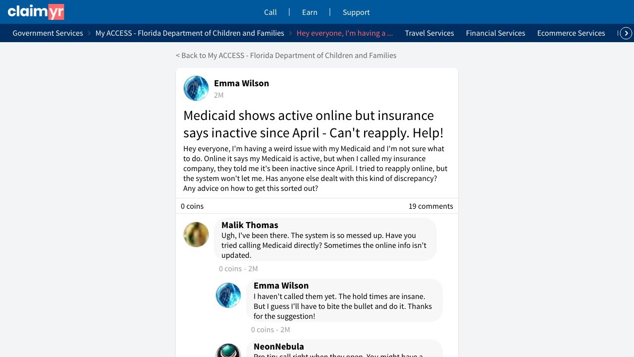 Florida DCF MyACCESS How to Fix Medicaid Status Discrepancy Issues ...