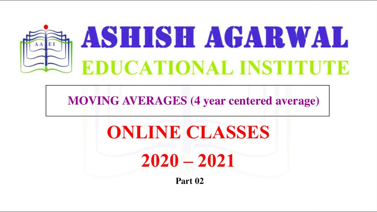 MOVING AVERAGES 4 YEAR CENTERED MOVING AVERAGE ISC CLASS 11 Part MOVING AVERAGES 4 YEAR CENTERED MOVING AVERAGE ISC CLASS 11 Part