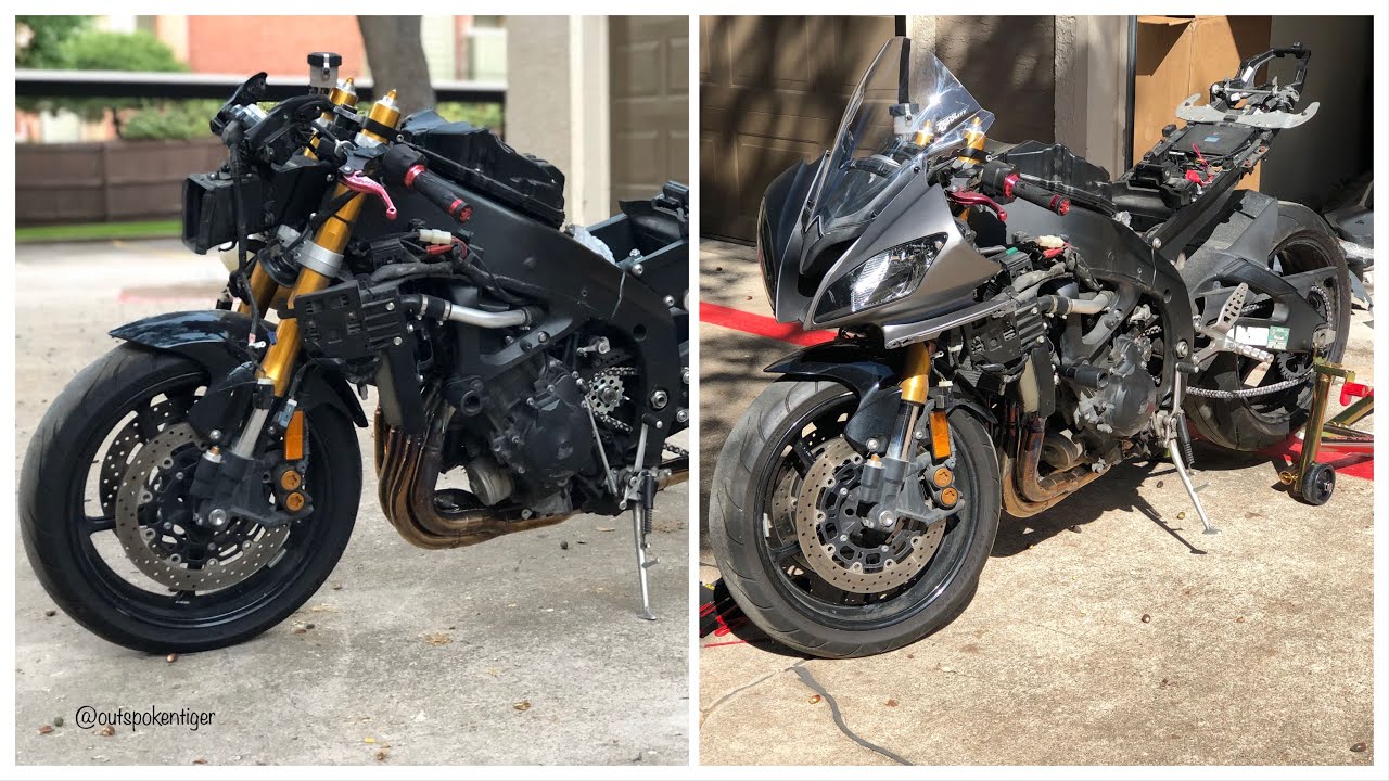 Rebuilding Yamaha R6 Custom Project Part 6 - 600cc - YouTube