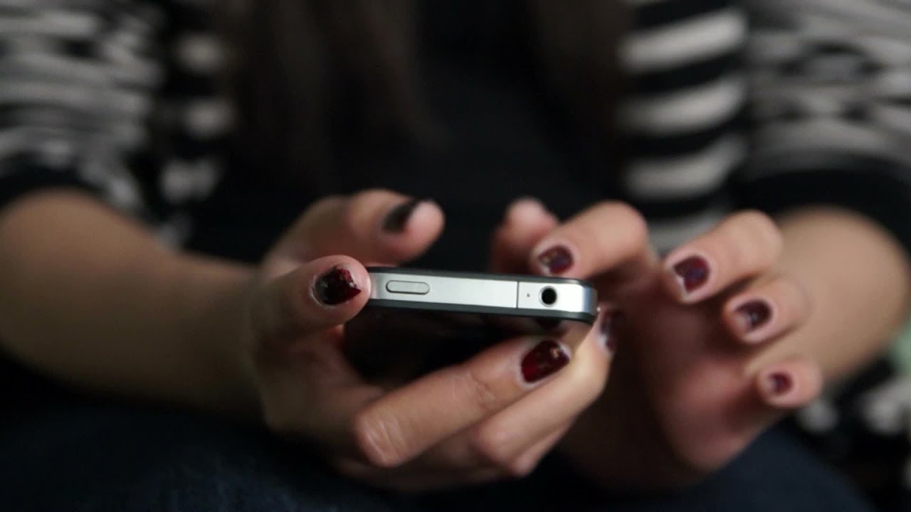 Teen Girl Using iPhone Smartphone. Stock Footage - YouTube