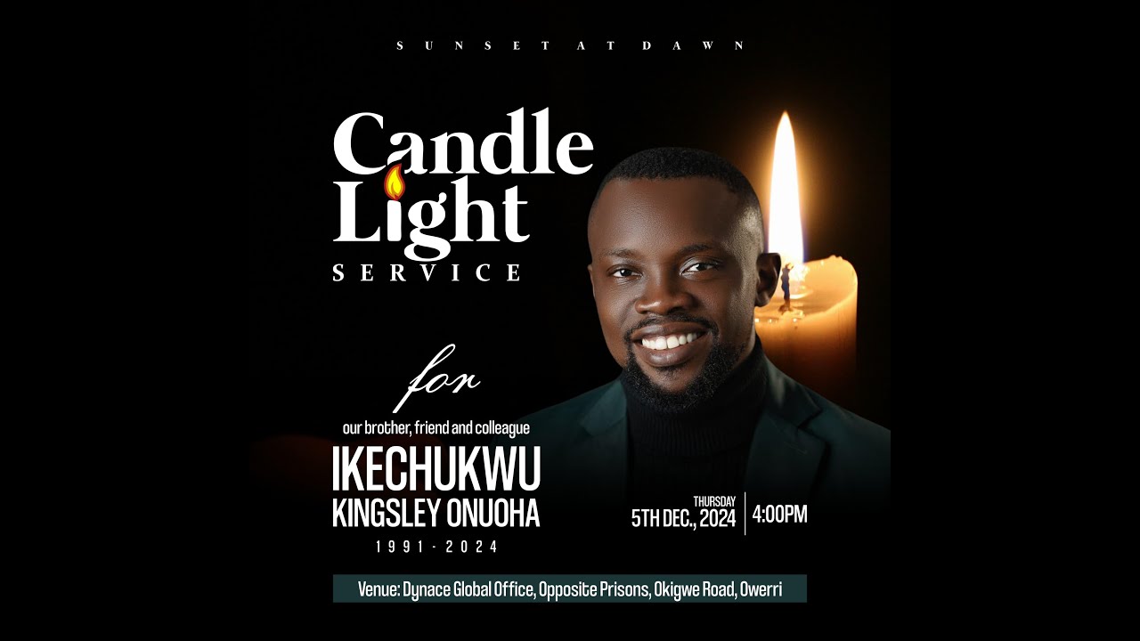 Candle Light Service for Ikechukwu Onuoha Kingsley - YouTube