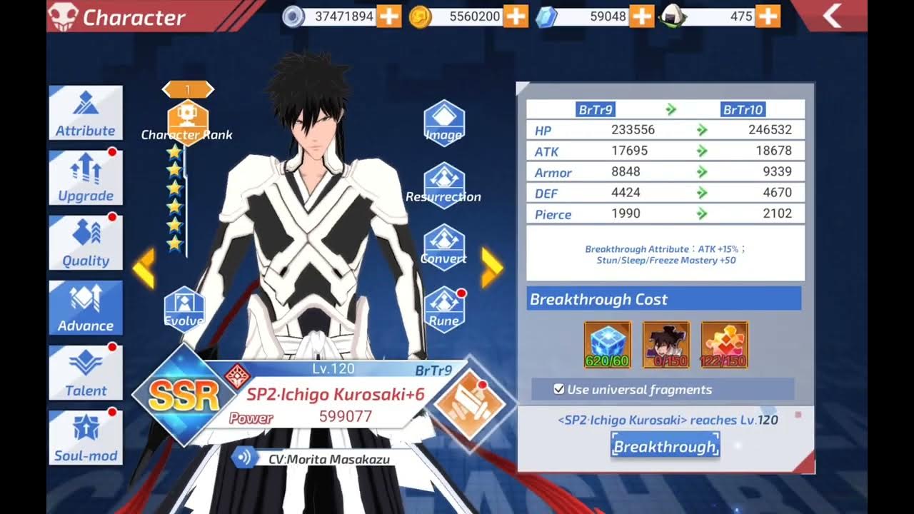 Unlock & Upgrade SP2-Ichigo Kurosaki | Bleach Mobile 3D - YouTube