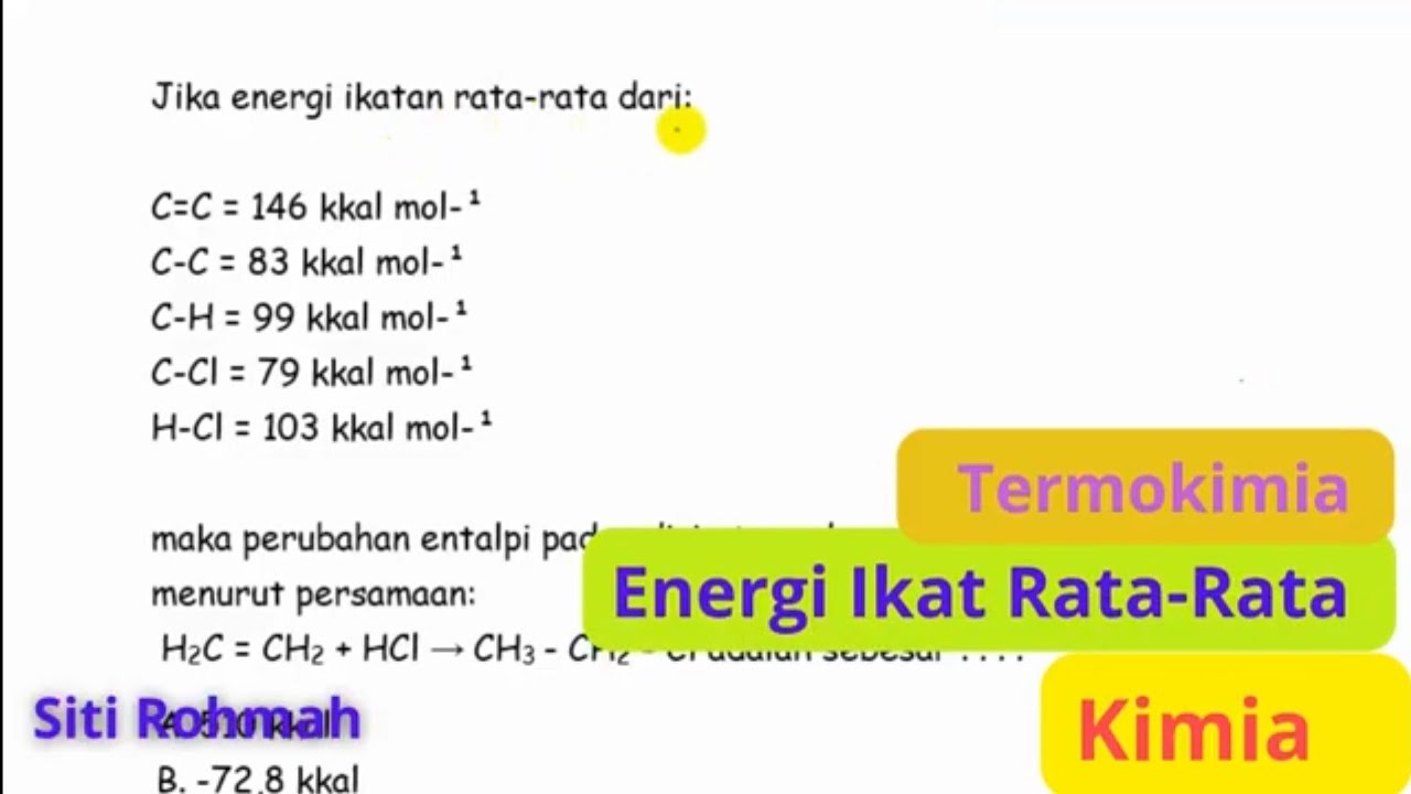 Termokimia ( Contoh Soal Menentukan Perubahan Entalpi Jika diketahui ...