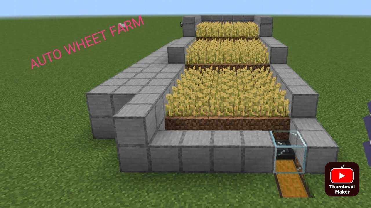 Auto Wheet Farm Minecraft|how to make auto cut Wheet farm - YouTube