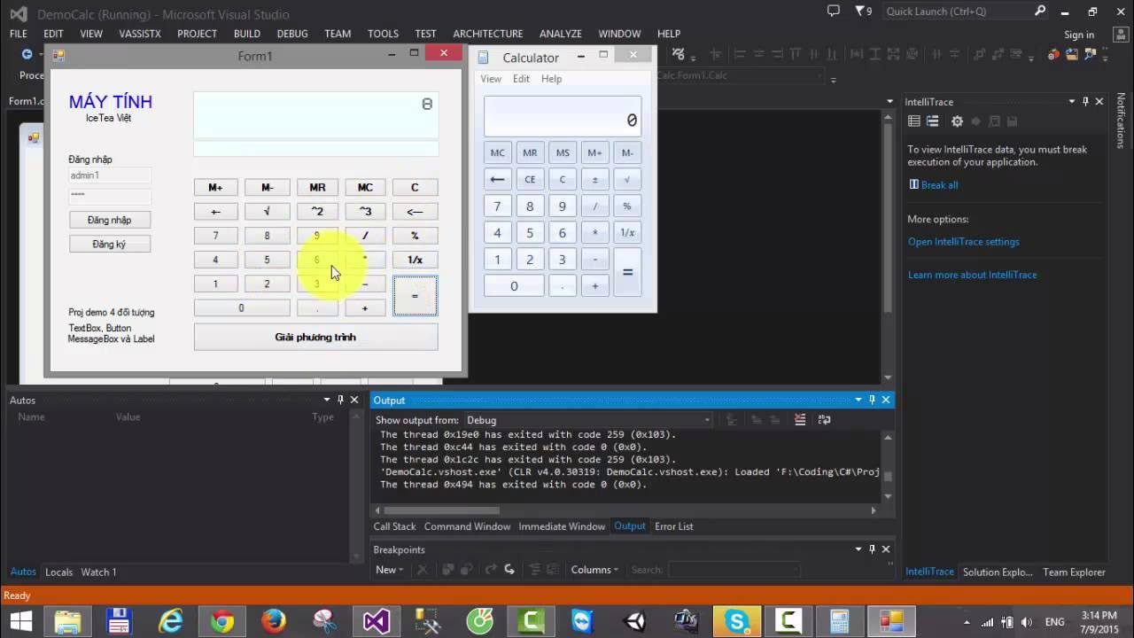 [C# Winform] - Demo phần mềm Calculator sử dụng 4 control cơ bản - YouTube