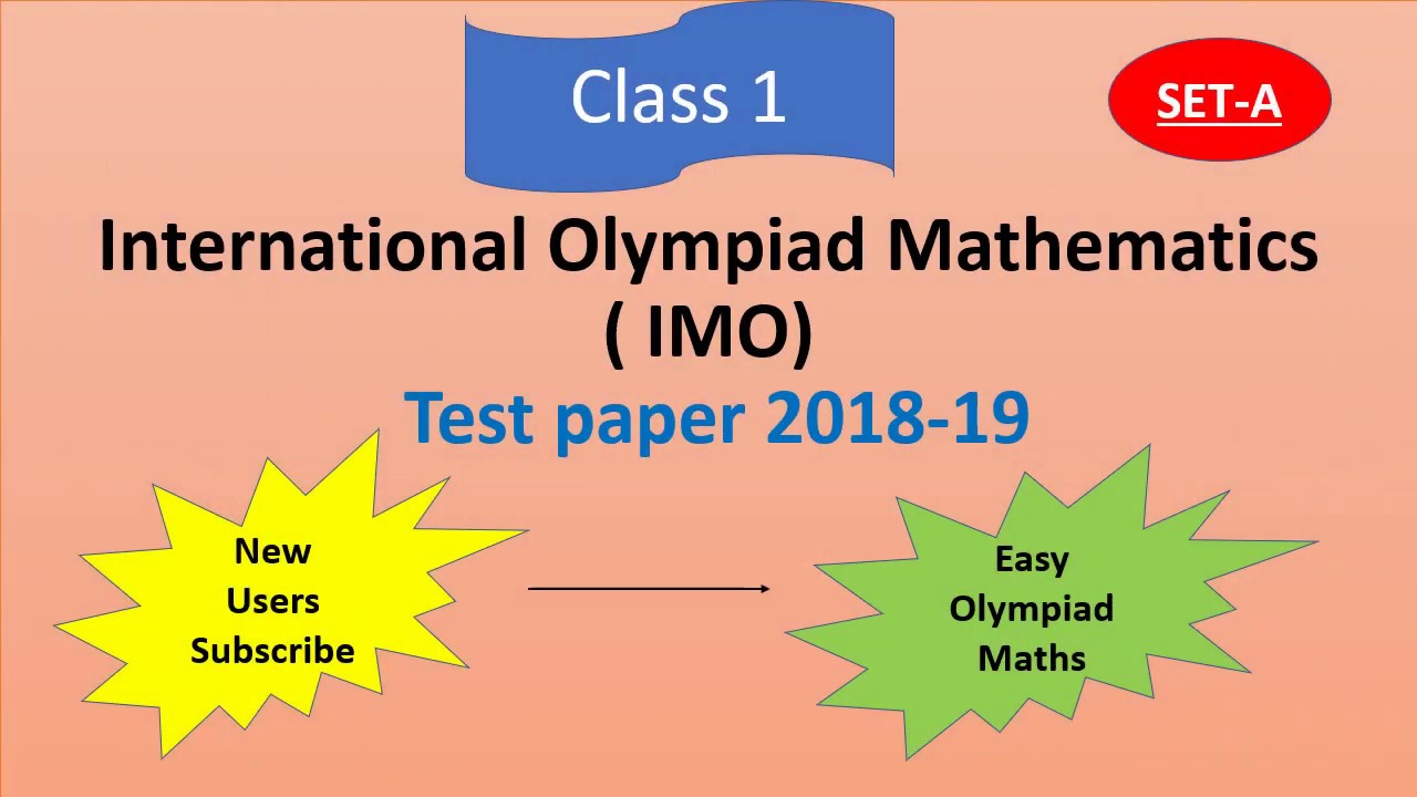 IMO # Class 1 # 2018-19 # SET A - YouTube