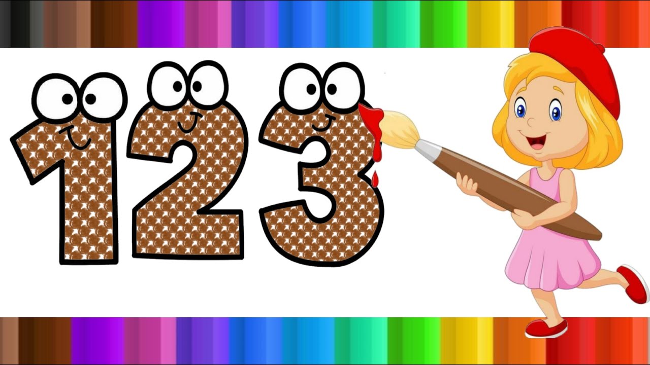 Learn and color 123 with Happy brain kids learning | coloring pages for ...