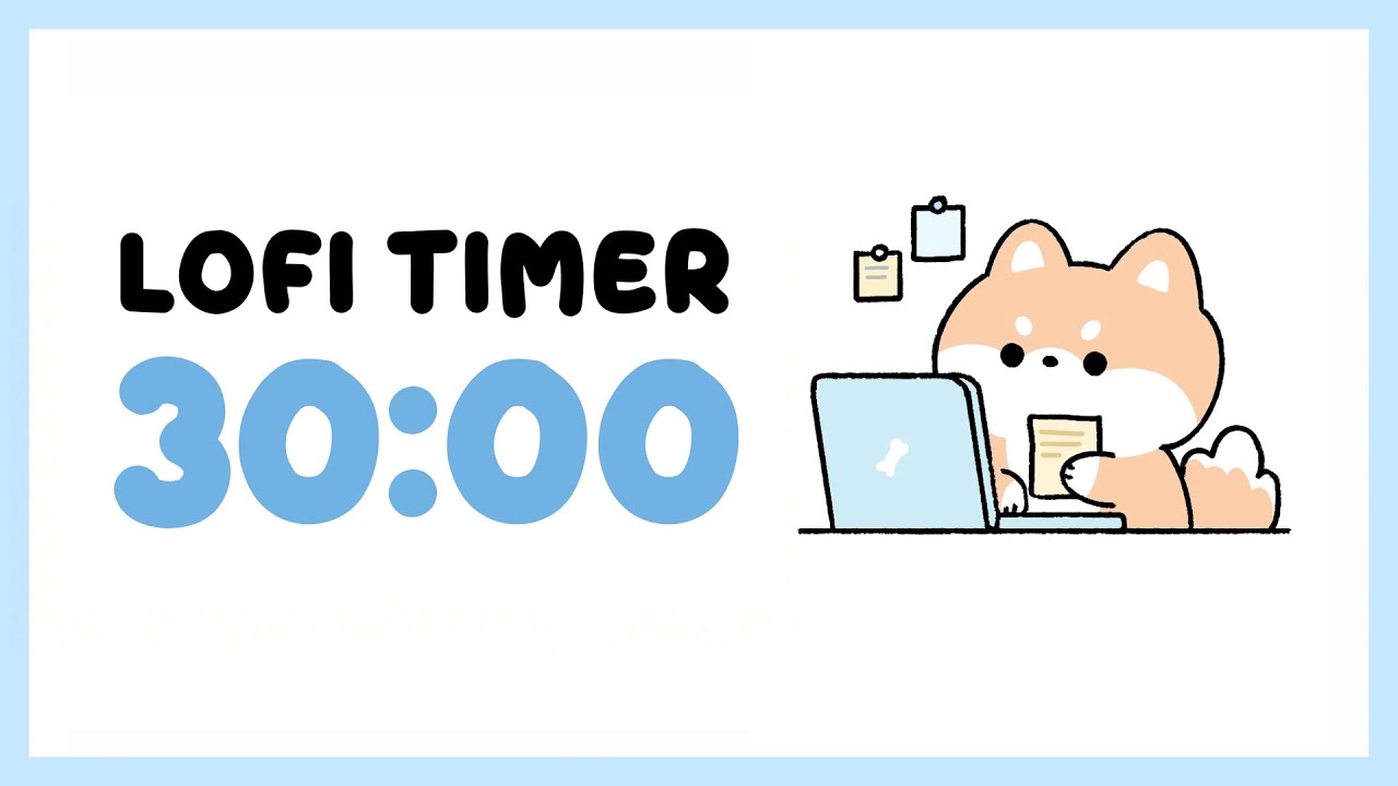 30 Minute Timer 🐶 Study with Shiba Cute Timer - YouTube