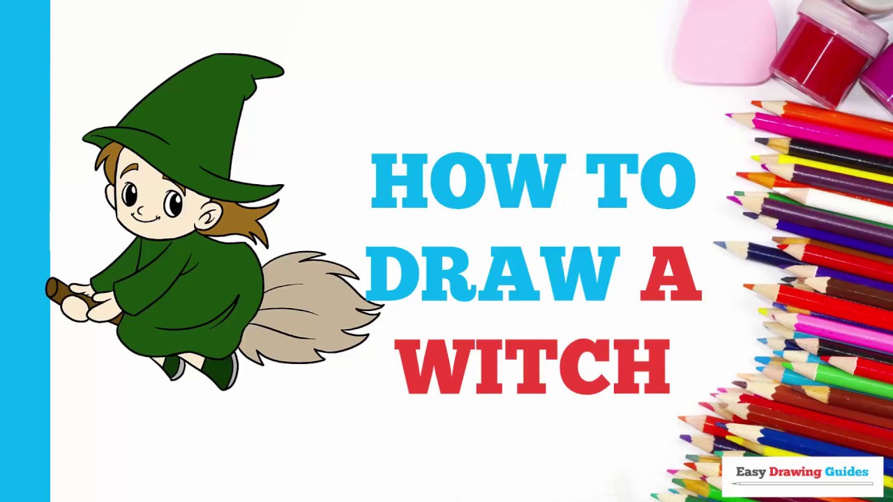 How to Draw a Witch - Halloween Drawings - YouTube
