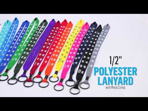 1/2'' Polyester Lanyard with Metal Crimp