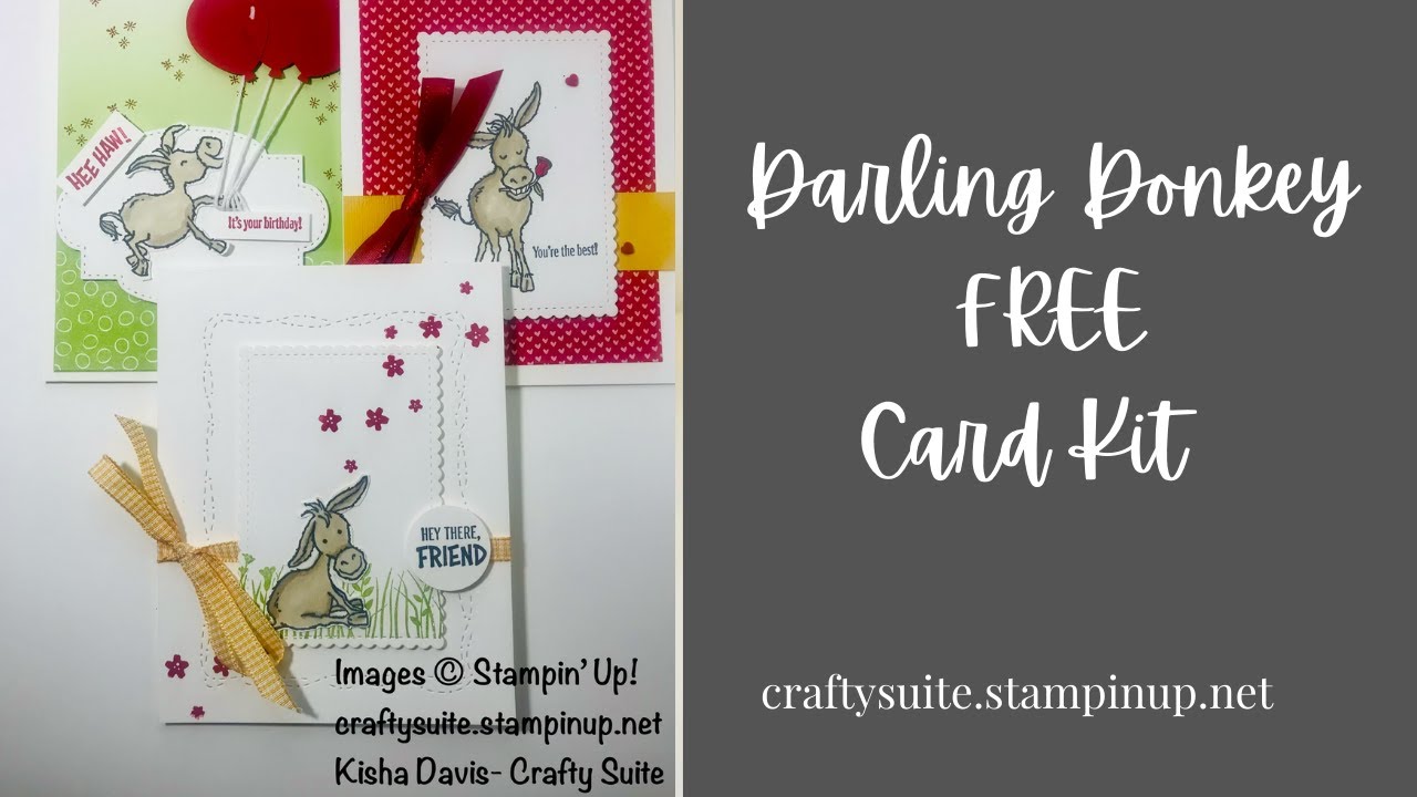 FREE Simple and Cute Darling Donkey Card Kit! - YouTube
