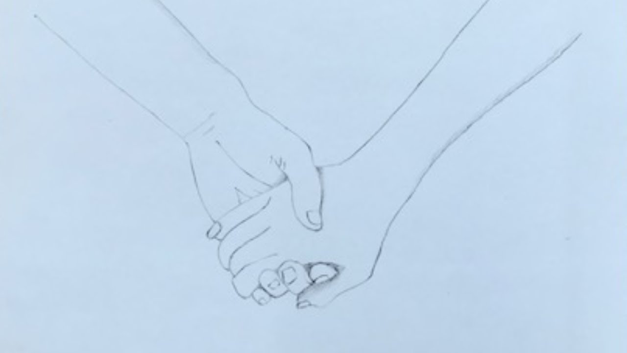 Pencil Sketch of Hands Holding Each Other How to Draw Hands Drawing ...