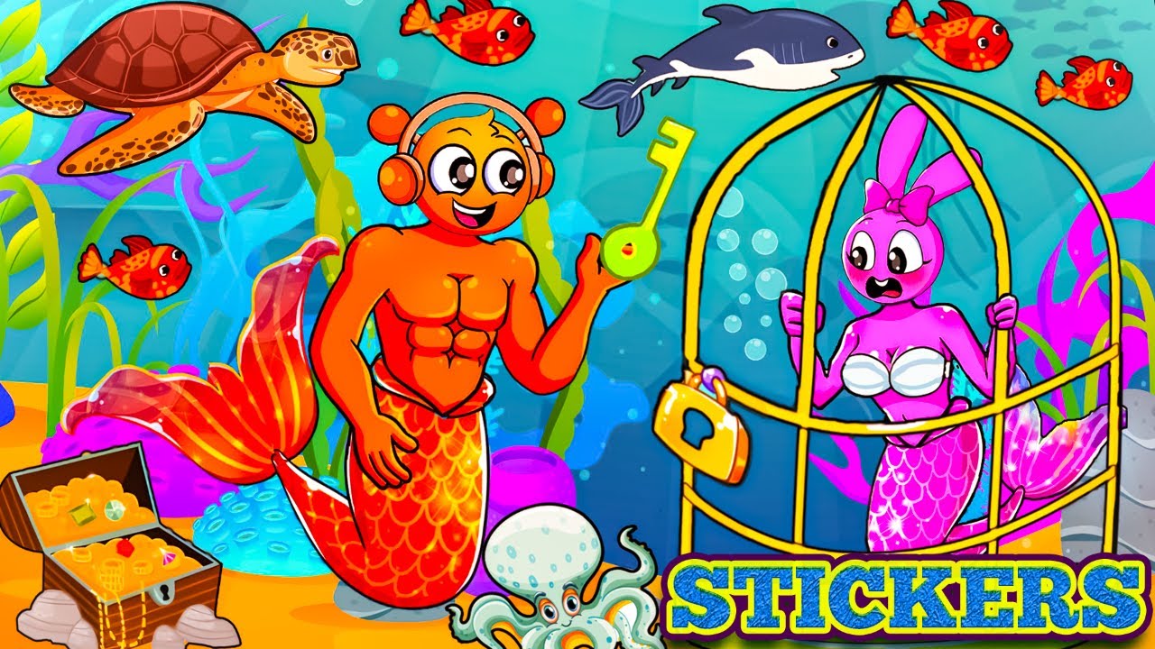 Sprunki Stickers: Mermaid in Danger! Underwater Rescue Mission 🧜‍♀️🌊 ...