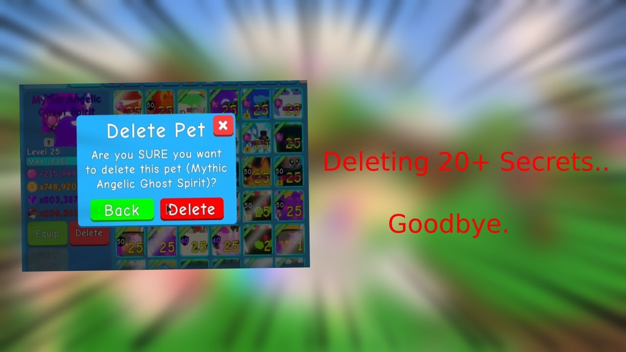 Deleting all my secret pets in bgs..(20 SECRETS!) - YouTube