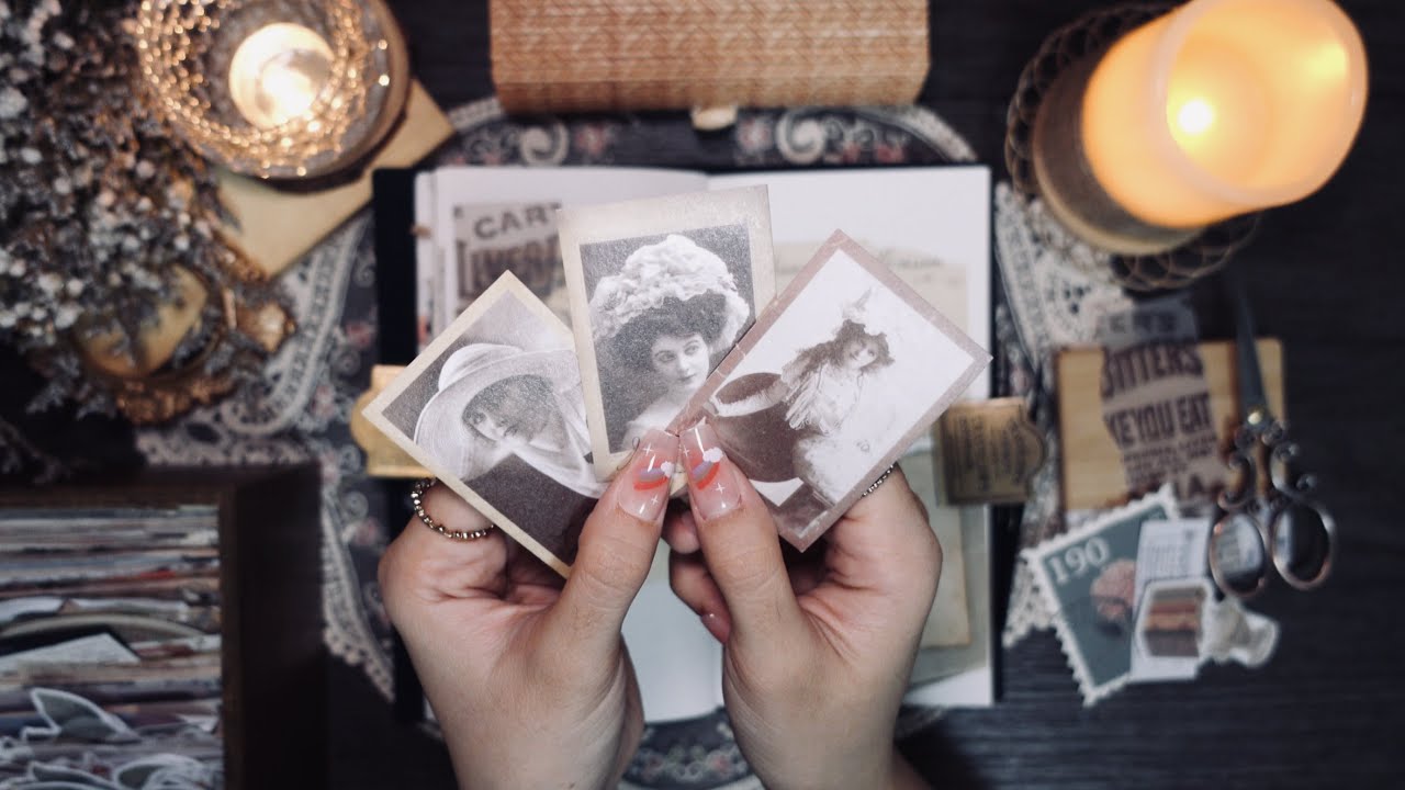 ASMR | Decorating my vintage diary | no BGM | scrapbooking - YouTube