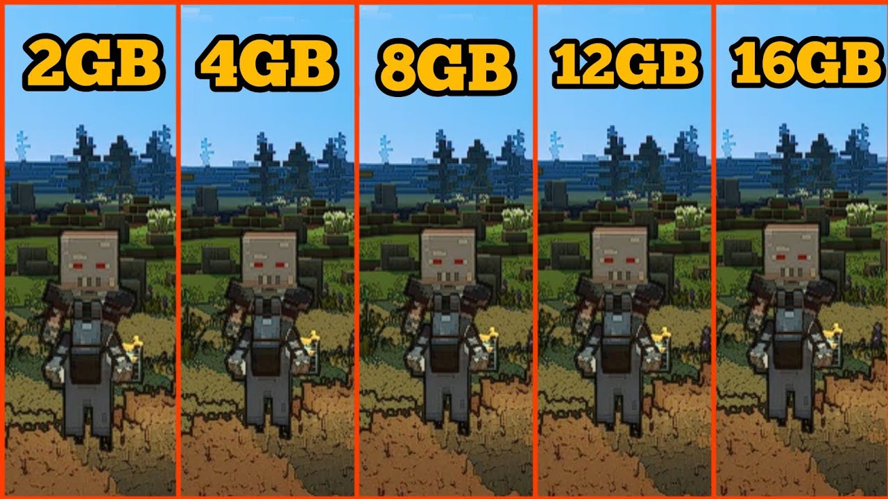 MINECRAFT LEGENDS RAM COMPARISON 2GB VS 4GB VS 8GB VS 12GB VS 16GB ...