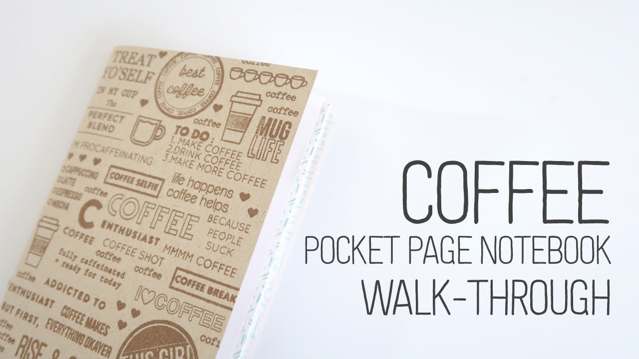 Finished Coffee Themed Pocket Page Notebook Walk Through - YouTube
