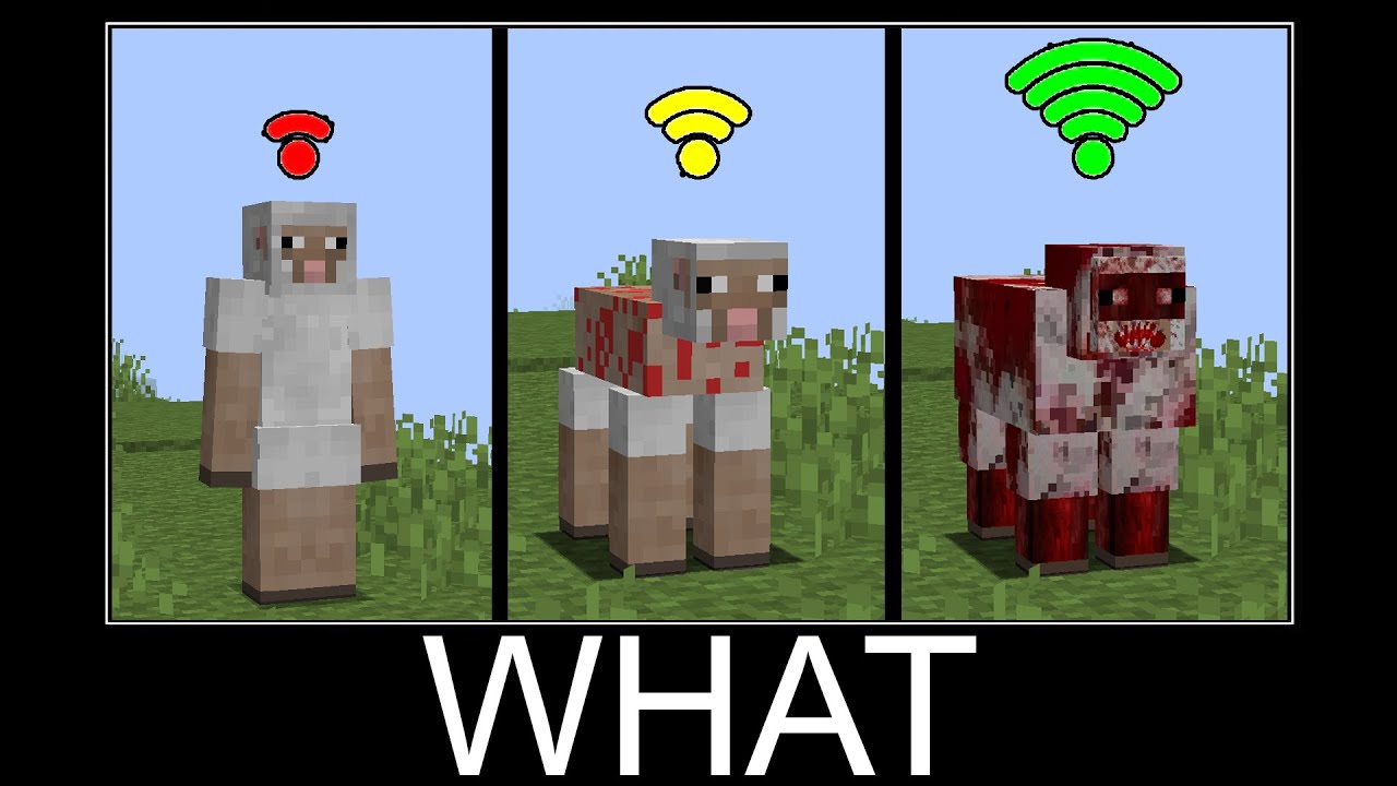 Scary sheep with different Wi-Fi in Minecraft wait what meme part 121 ...
