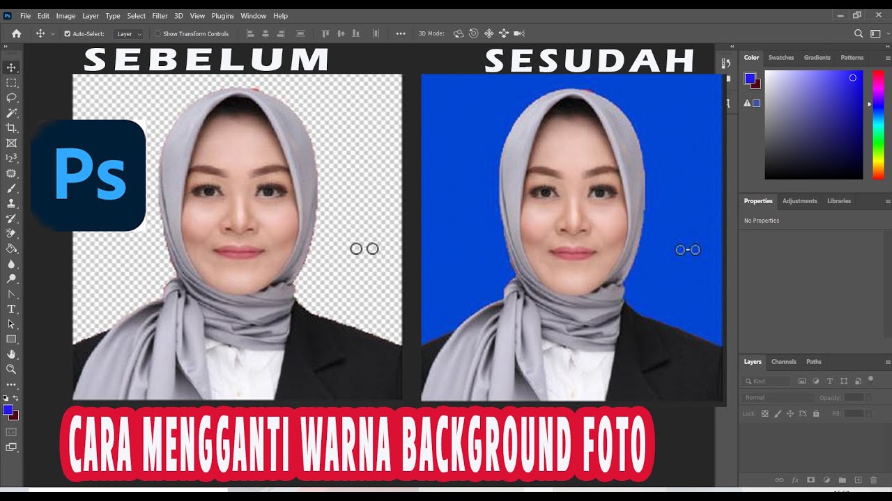 Cara Hapus Background Foto di Photoshop,Ganti background foto | Belajar ...